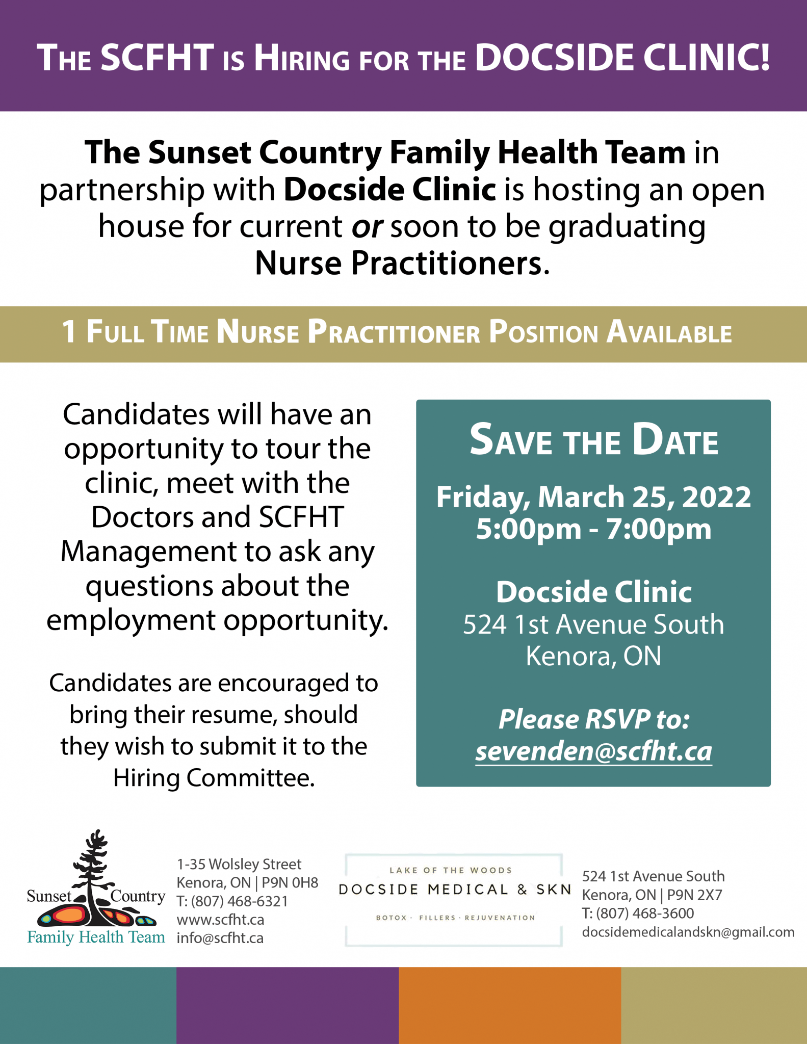 SCFHT + Docside Clinic Open House : Sunset Country Family Health Team